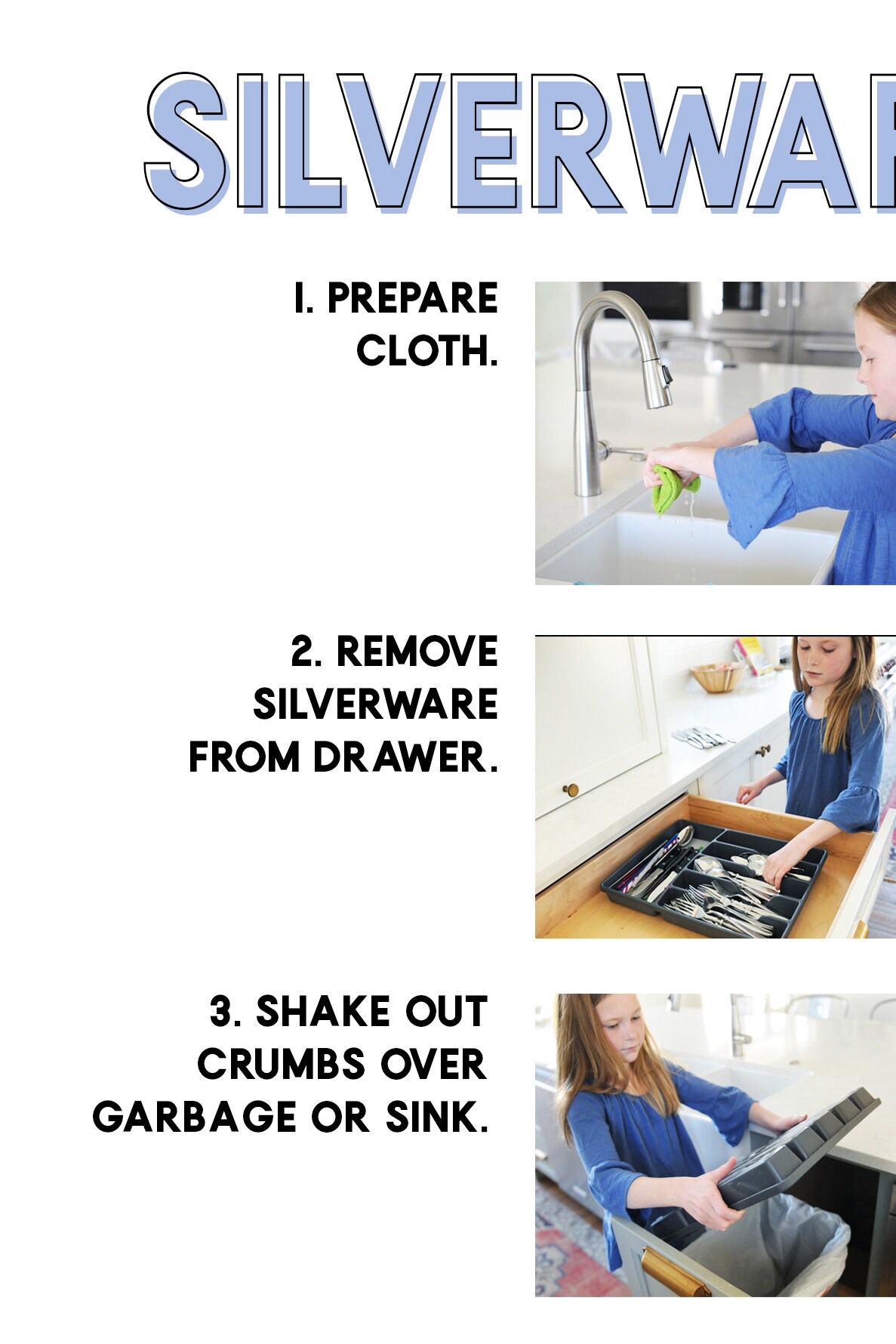 Silverware Drawer Step-by-step Visual Aid - Cleaning Chore Guides ...