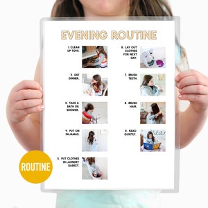 Evening Routine Daily Step by Step Visual Aid Chore Guide - Etsy