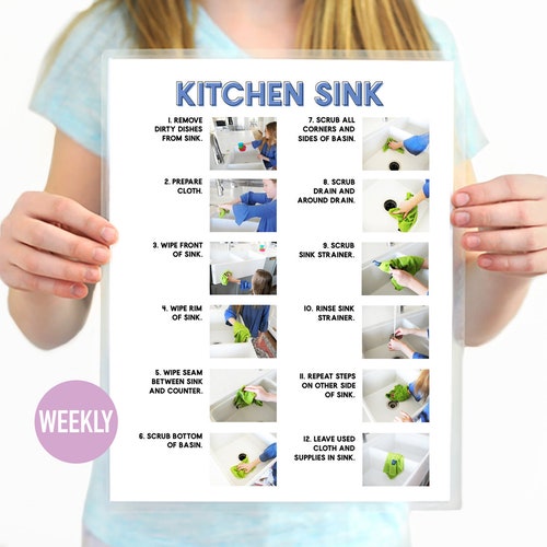 Shower & Bathtub Step-by-step Visual Aid Cleaning Chore - Etsy