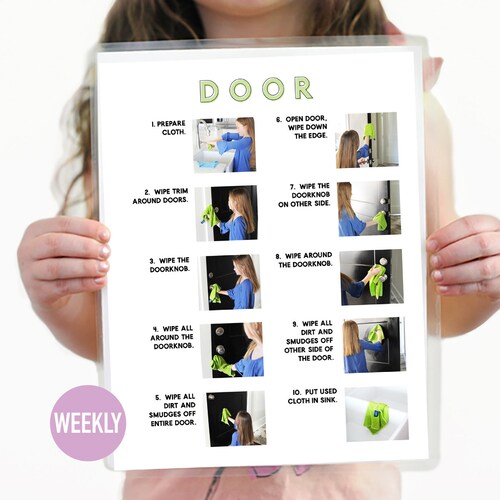 Bathroom Step-by-step Visual Aid Cleaning Chore Guides - Etsy