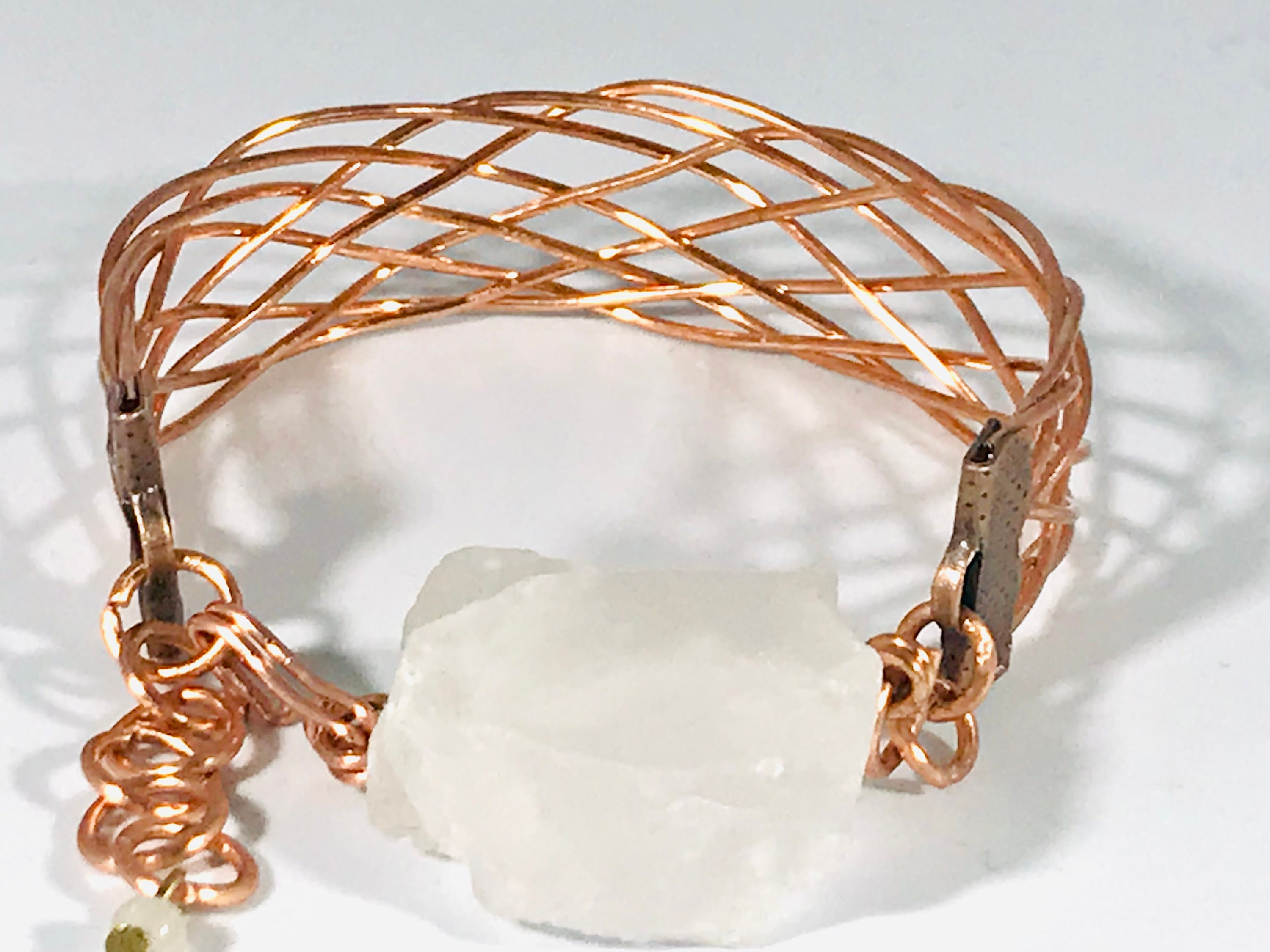 Unique Cuff Bracelet Bangle Handmade With Quartz Nugget - Etsy