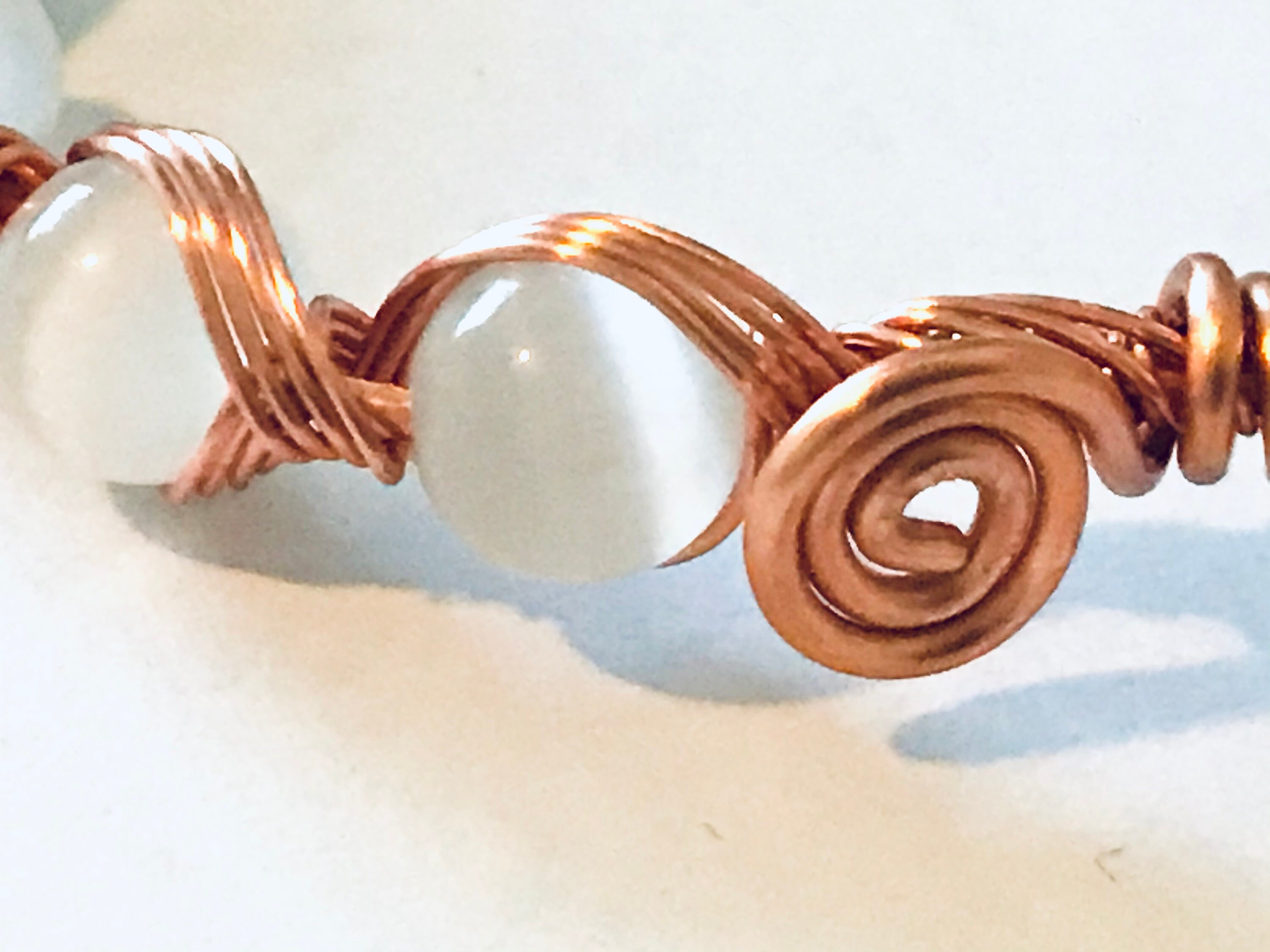 Hand Made, Wire Woven Bangle / Bracelet With Aura Protecting Cats Eye ...