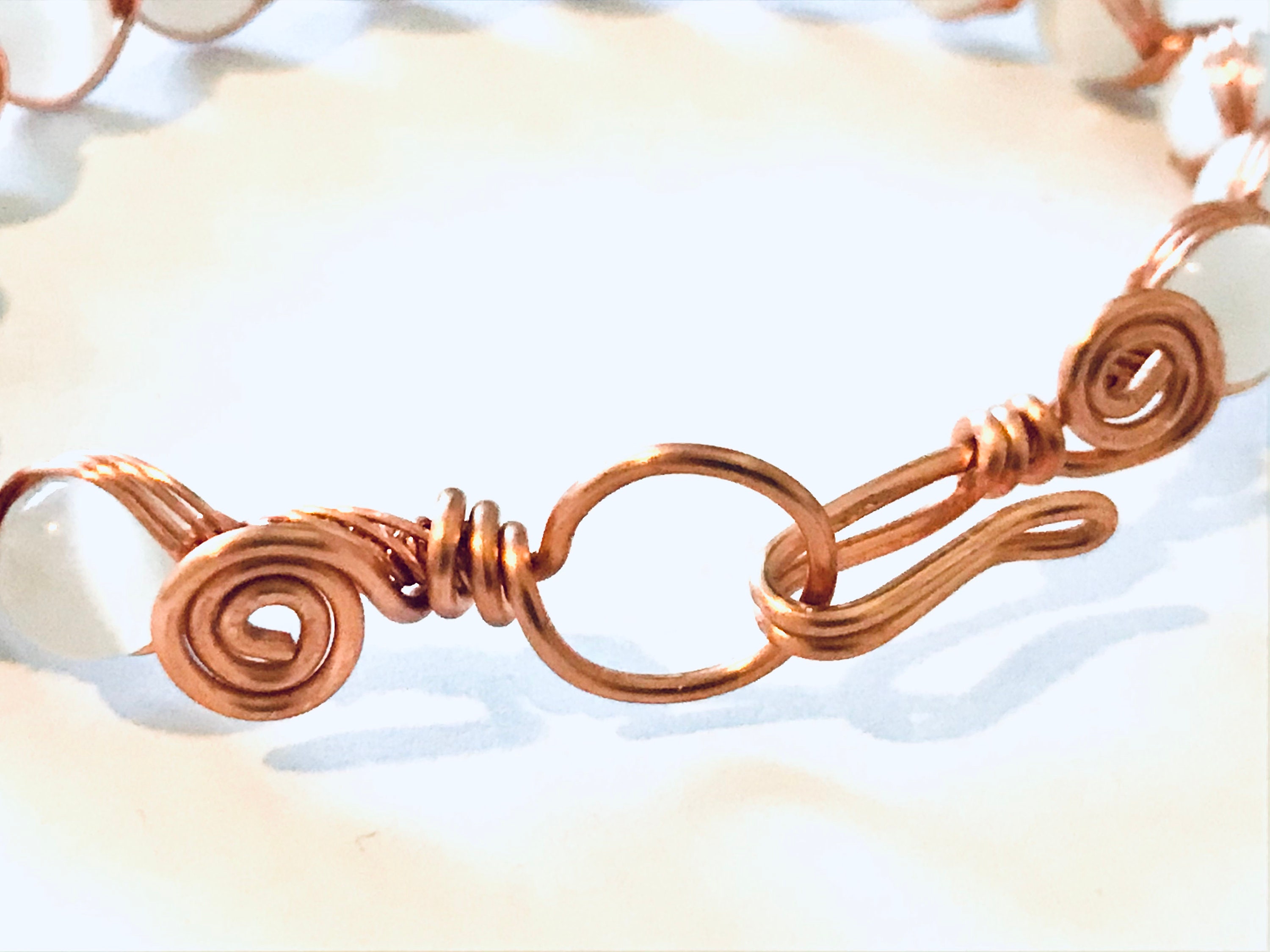 Hand Made, Wire Woven Bangle / Bracelet With Aura Protecting Cats Eye ...