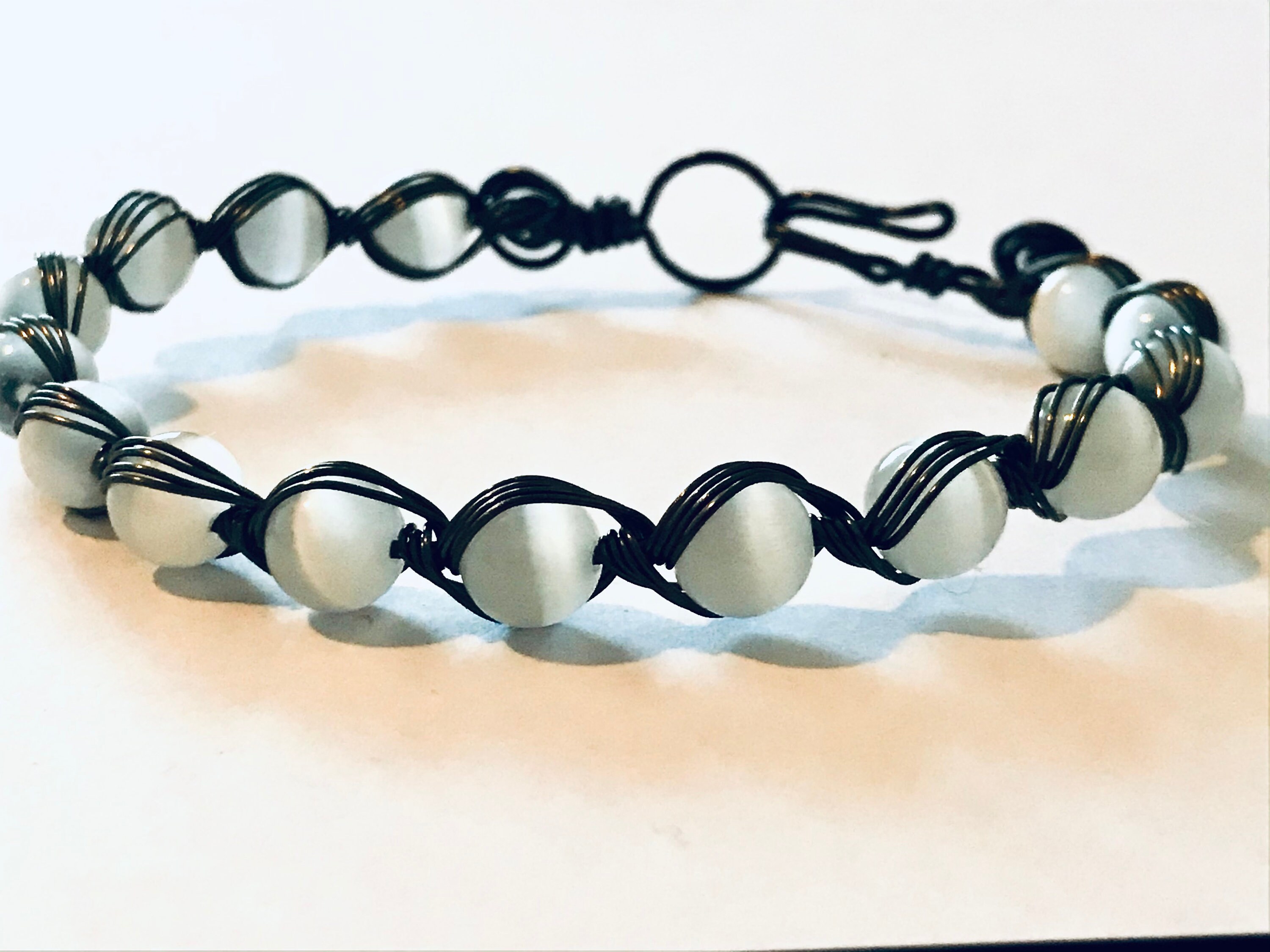 Hand Made Wire Woven Bangle / Bracelet With Aura Protecting - Etsy