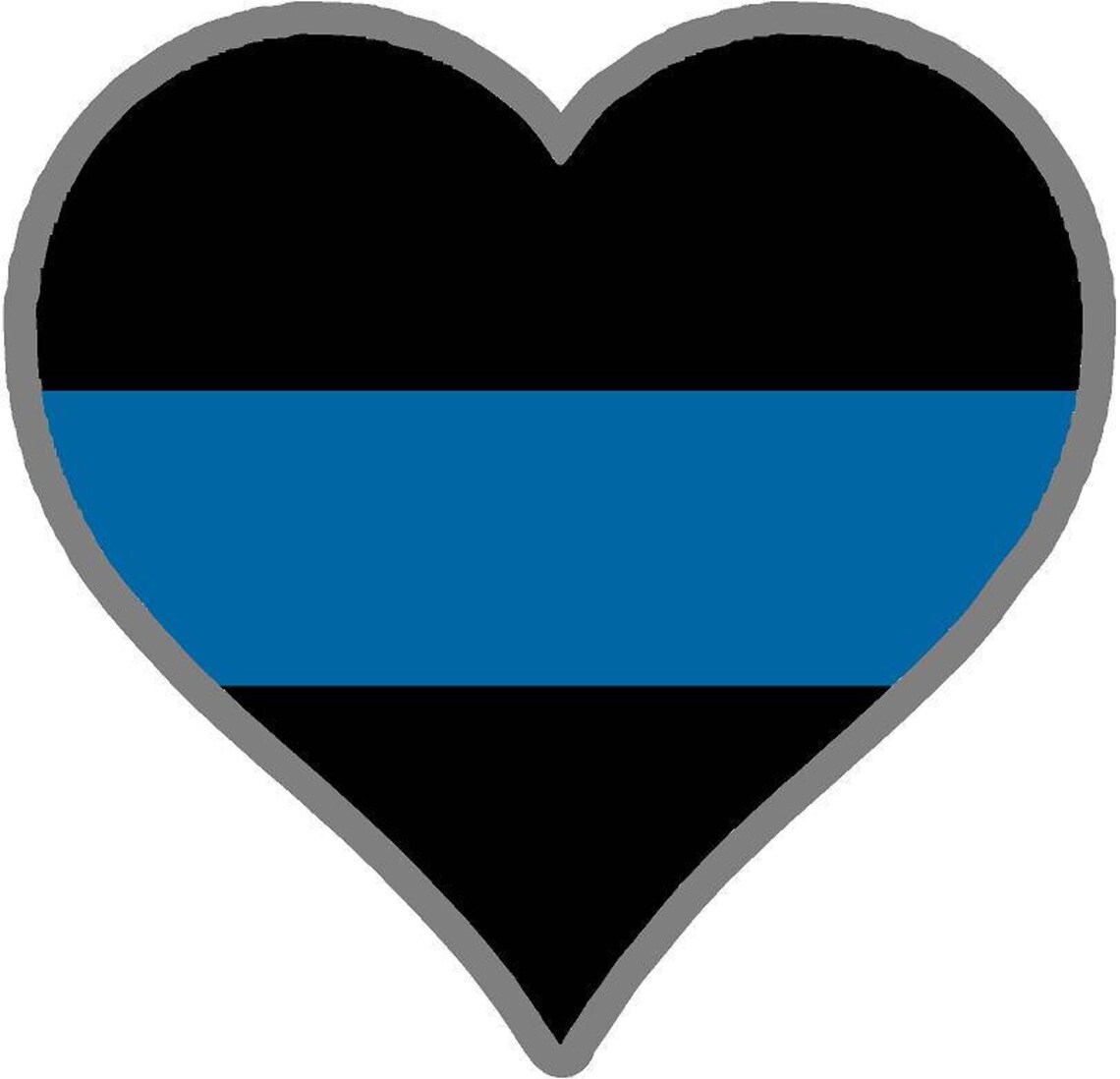 4" Thin Blue Line Police Law Enforcement Heart Shape Sticker Decal - Etsy