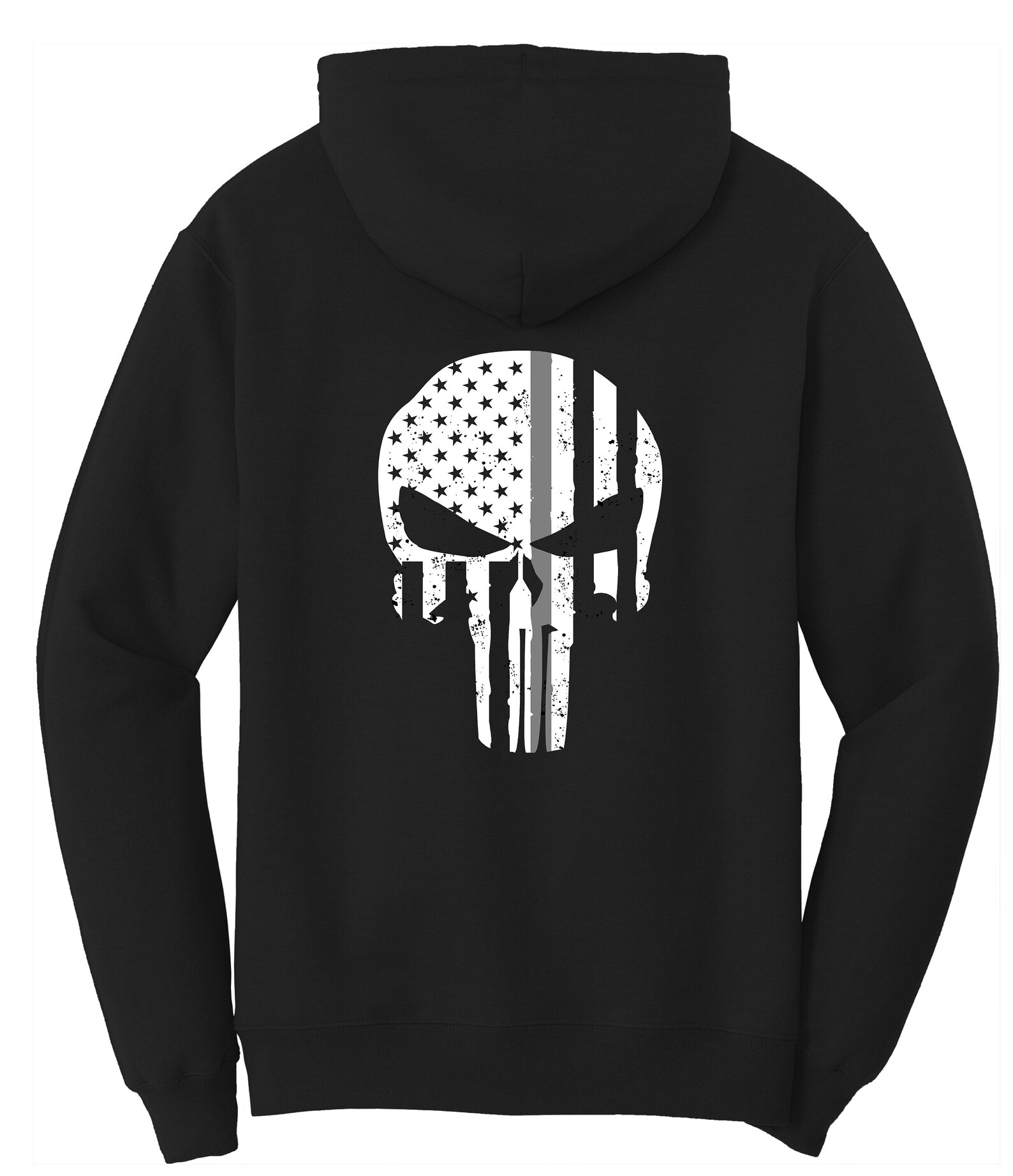 Tattered American Thin SILVER Line Skull Punisher Corrections Officer ...