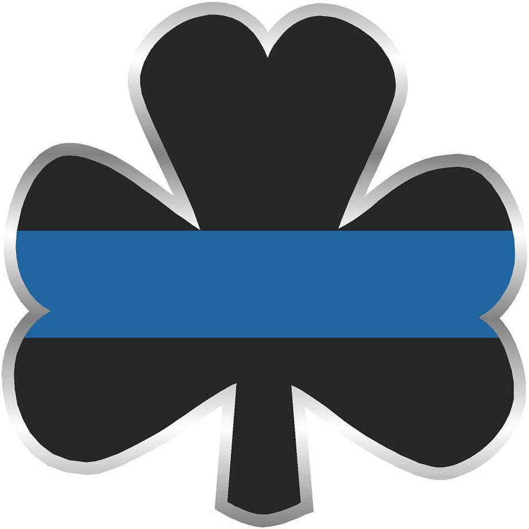 4" Thin Blue Line Police Law Enforcement Clover Shape Sticker Decal - Etsy