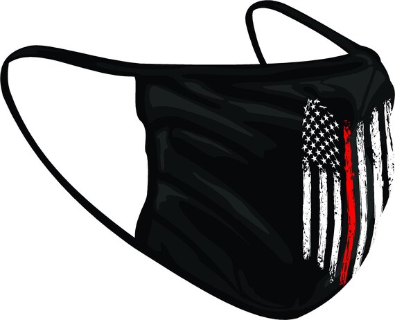 Tattered Thin RED Line FLAG Firefighter Face Guard Mask - Etsy