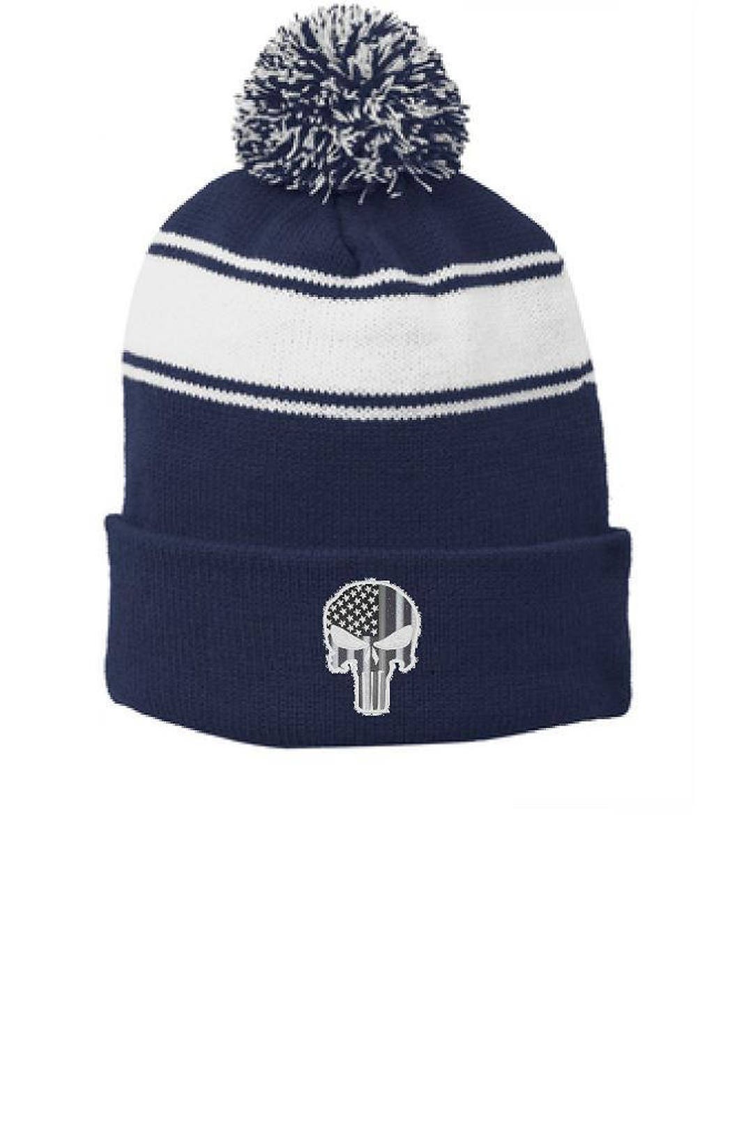 Thin SILVER Line Embroidered Skull Punisher Corrections Officer Guard ...