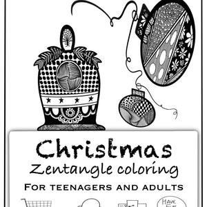 Printable Christmas Zentangle Coloring Book - Etsy