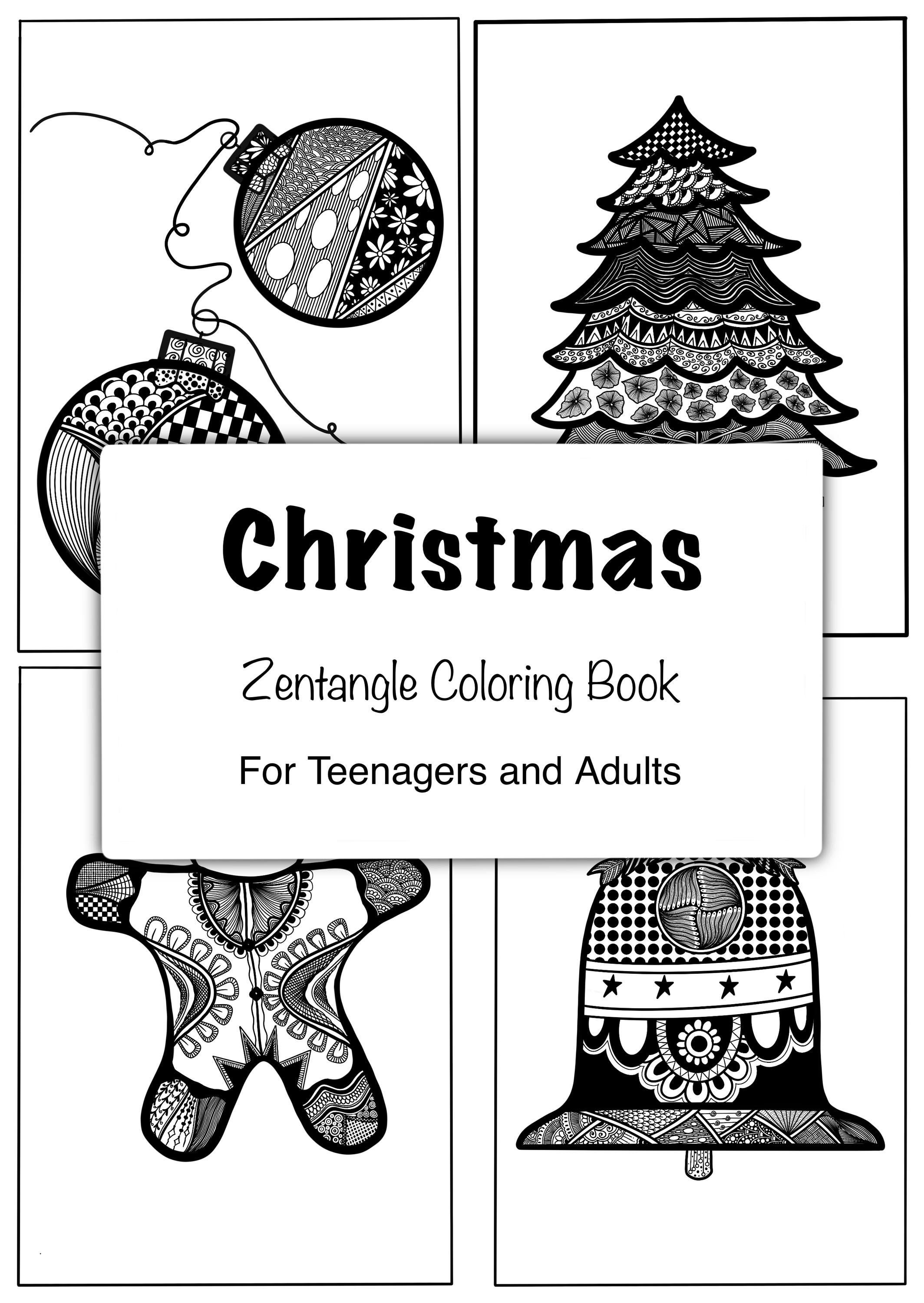 Printable Christmas Zentangle Coloring Book - Etsy