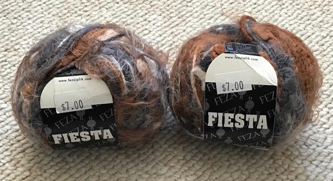 Feza Yarn Fiesta Gray With Tan & White - Etsy
