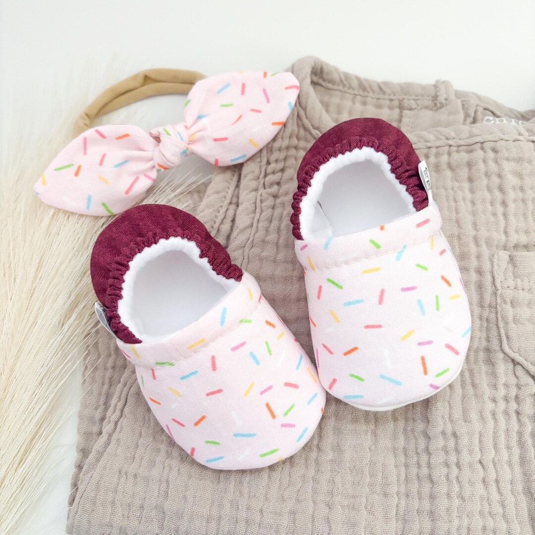 Sprinkle Baby Booties: Soft Sole Moccasins, Crib Shoes - Etsy