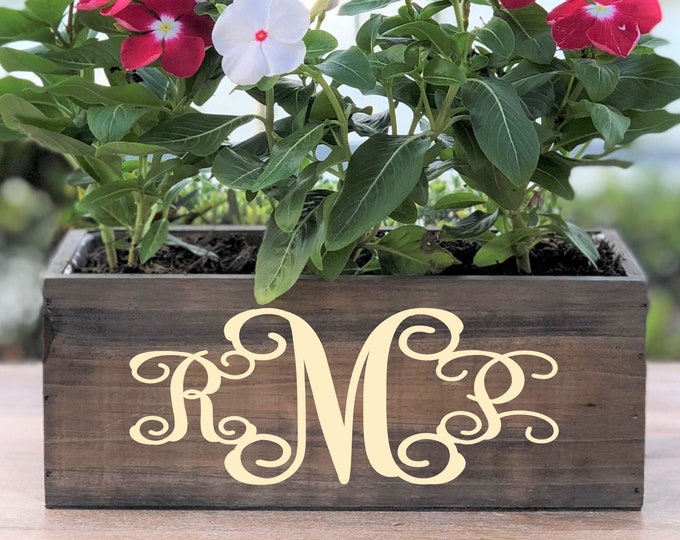 Personalized Wood Planter Box Monogram Initials Wedding - Etsy