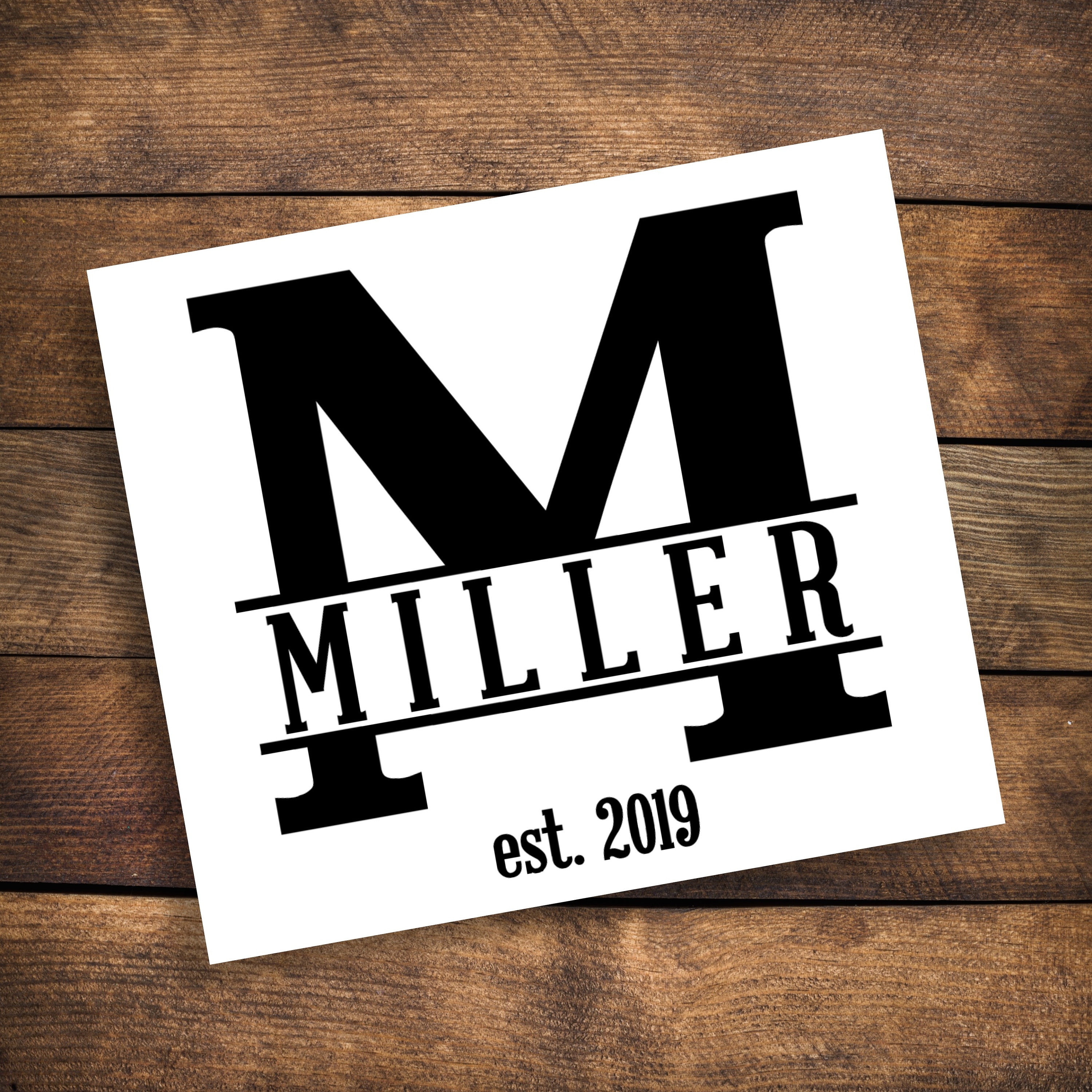 Personalized Initial and Last Name Decal Choose Size & Color - Etsy