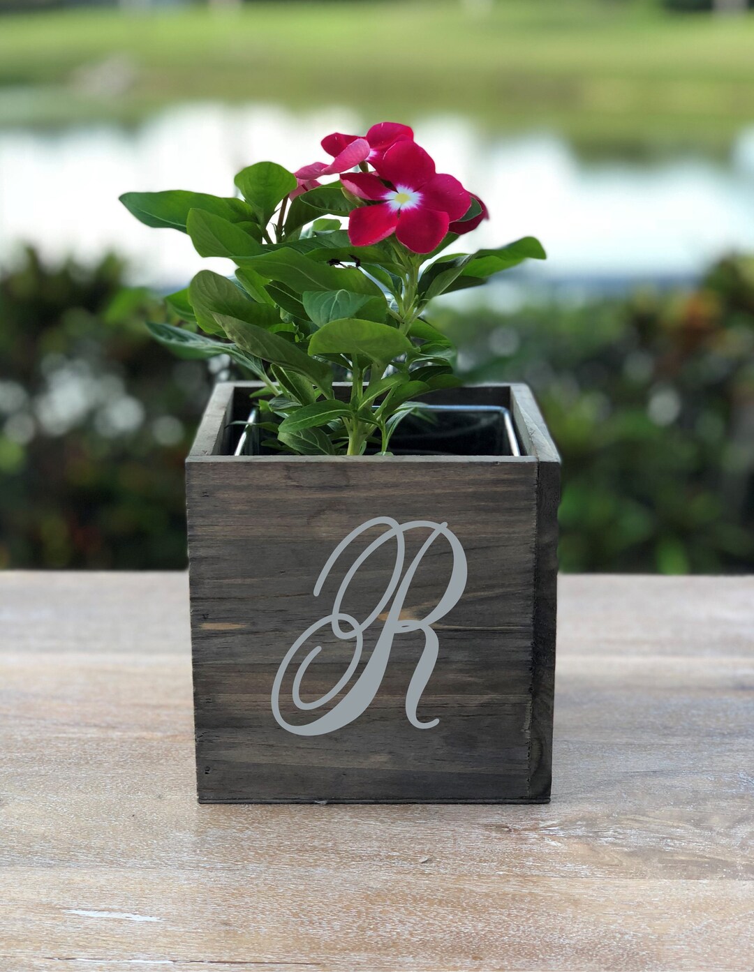 Personalized Initial Wood Planter Box ~ Letter ~ Monogram ~ Christmas ...