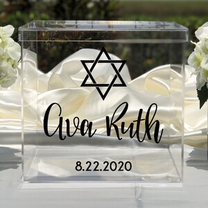 Personalized Baptism Clear Acrylic Card Box Christening Card - Etsy