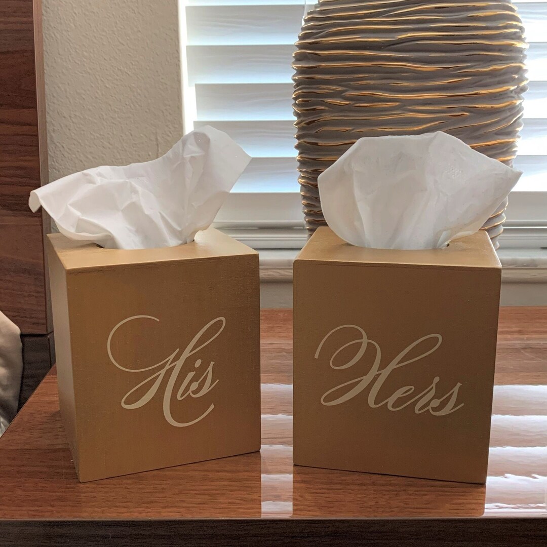 His and Hers Oversized Tissue Box Covers ~ Kleenex Box Covers ~ Home ...