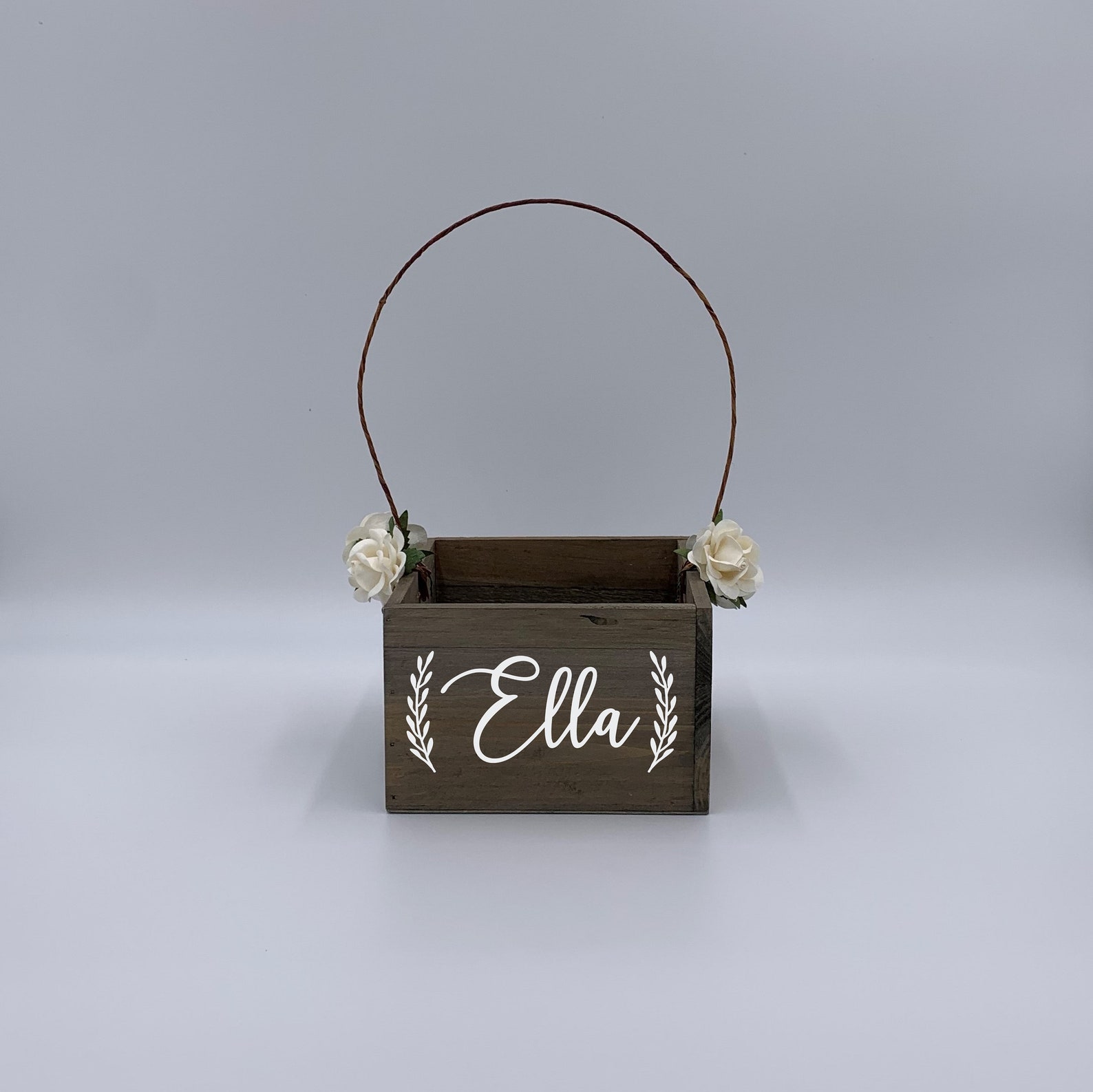 Personalized Name Flower Girl Basket Flower Girl Box | Etsy