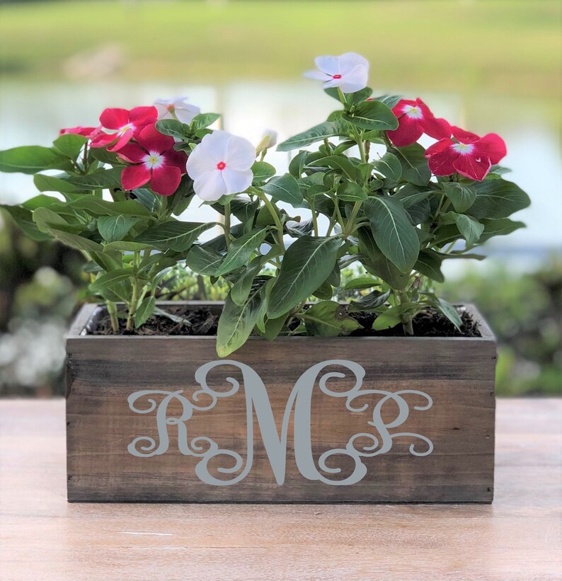 Personalized Wood Planter Box Monogram Initials Wedding - Etsy