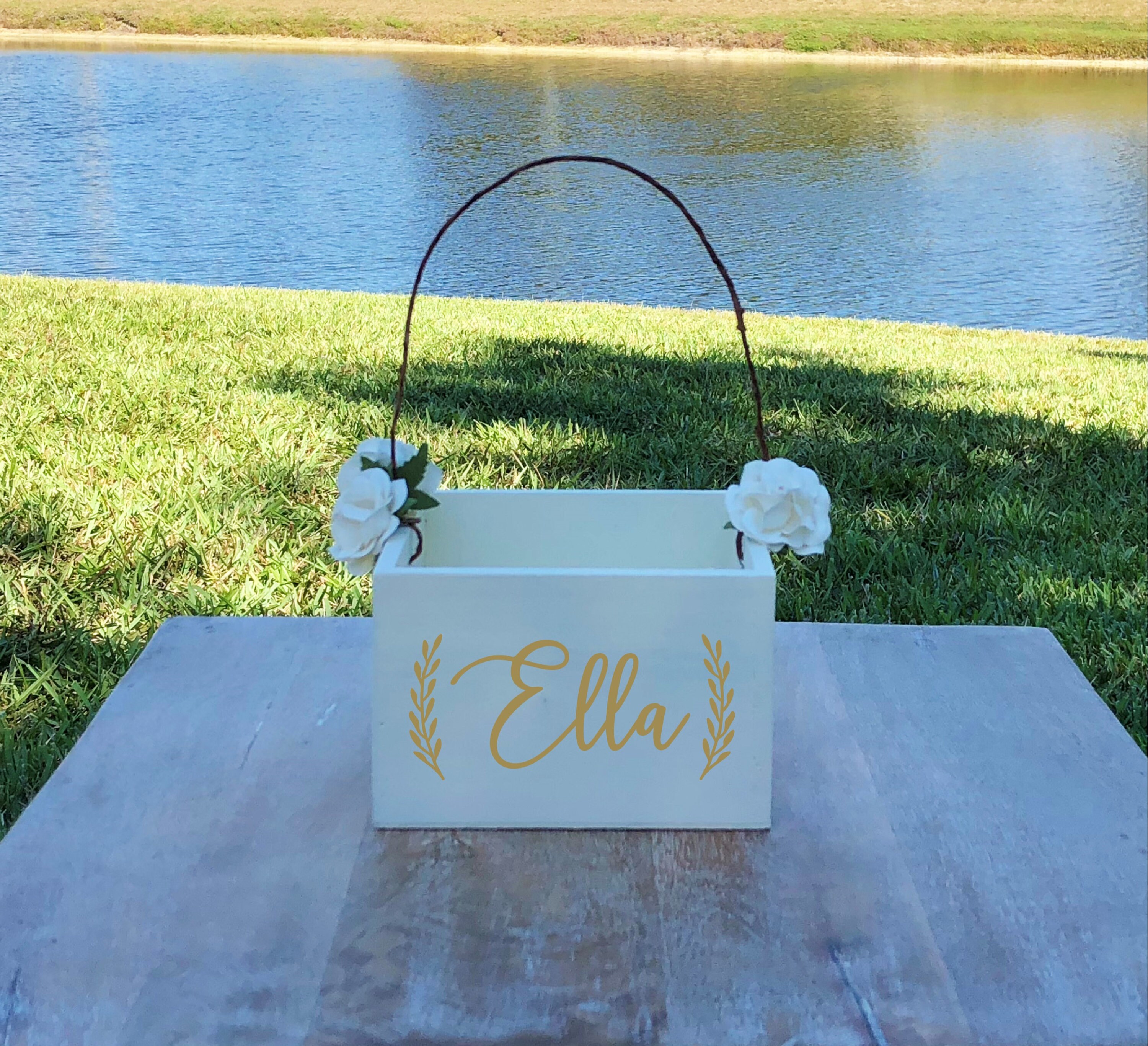 Personalized Name Flower Girl Basket ~ Flower Girl Box ~ Choose Your ...