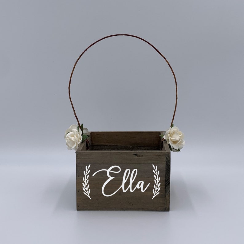 Personalized Name Flower Girl Basket ~ Flower Girl Box ~ Choose Your ...