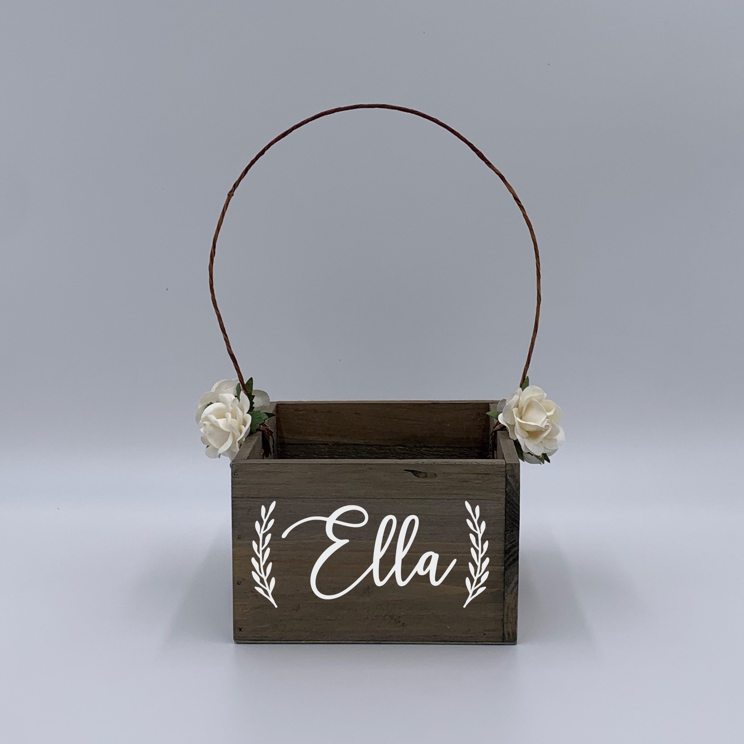 Personalized Name Flower Girl Basket ~ Flower Girl Box ~ Choose Your ...