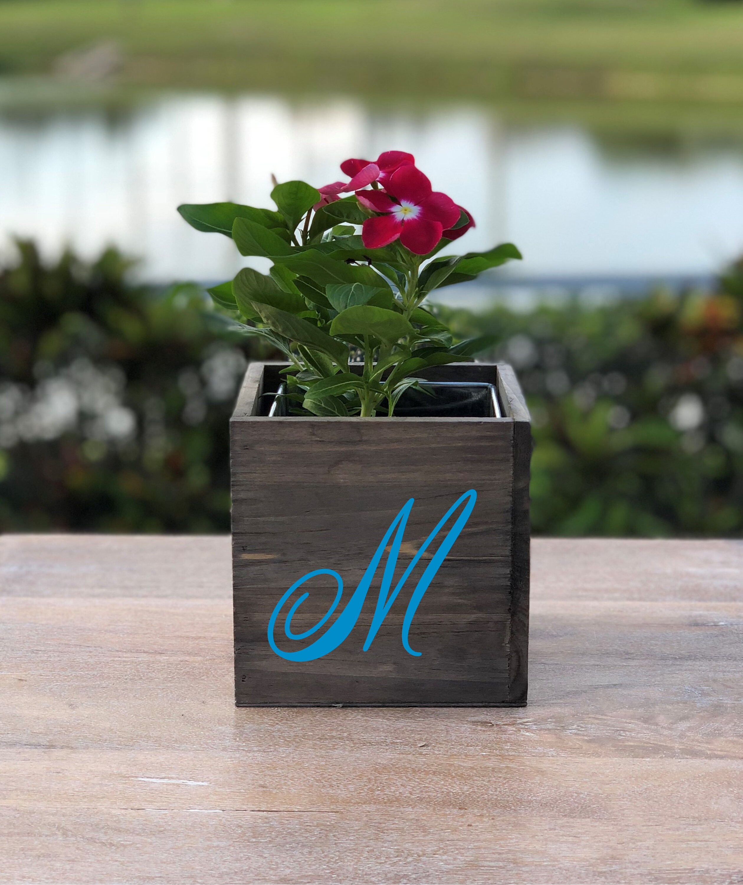 Personalized Initial Wood Planter Box Letter Monogram | Etsy