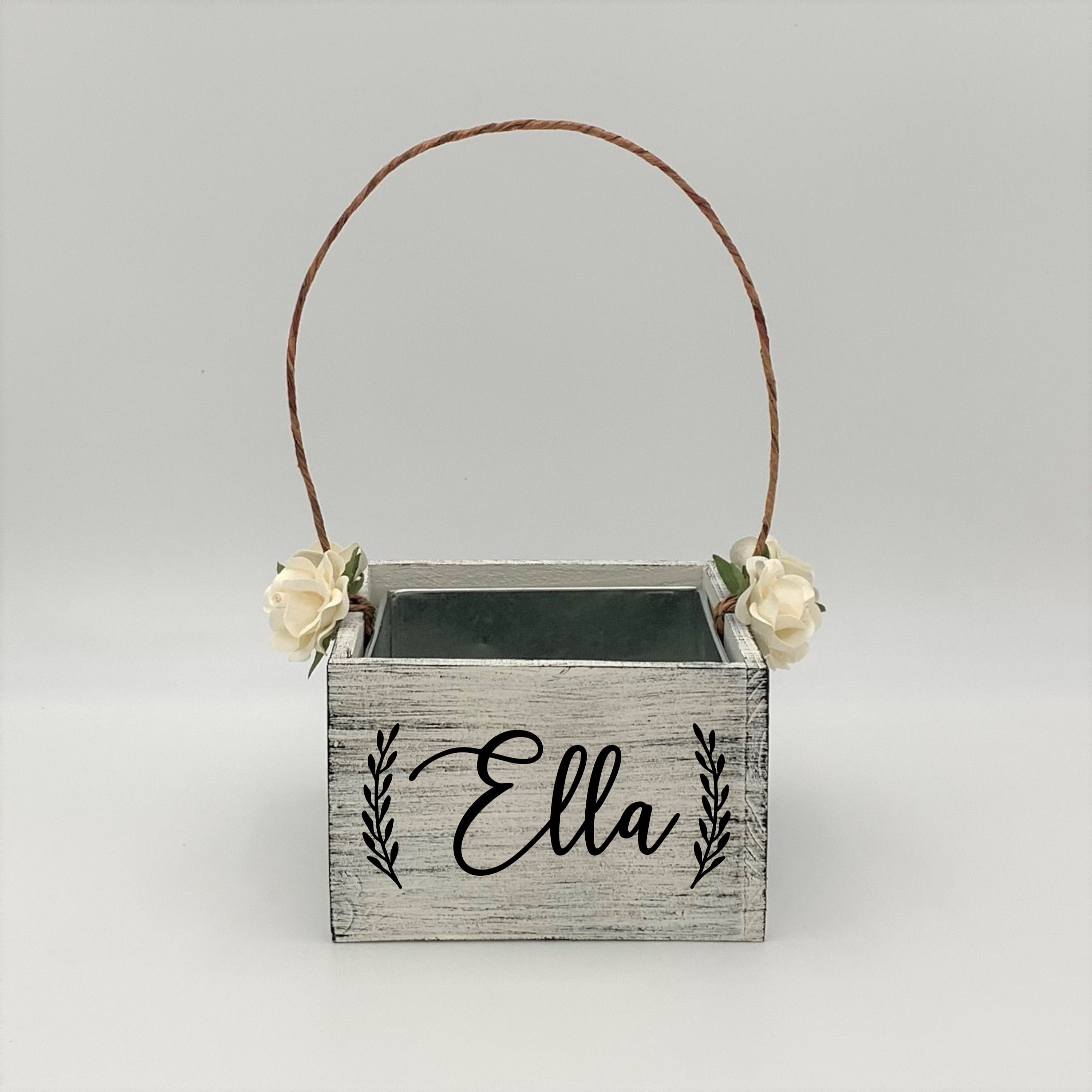 Personalized Name Flower Girl Basket ~ Flower Girl Box ~ Choose Your ...