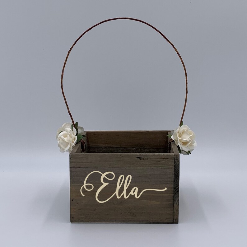 Personalized Name Flower Girl Basket ~ Flower Girl Box ~ Choose Your ...