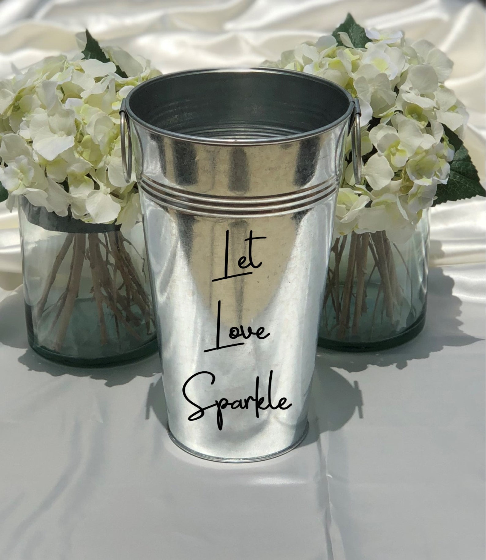 Sparklers Holder Tin Pail ~ Let Love Sparkle ~ Wedding Decor ...