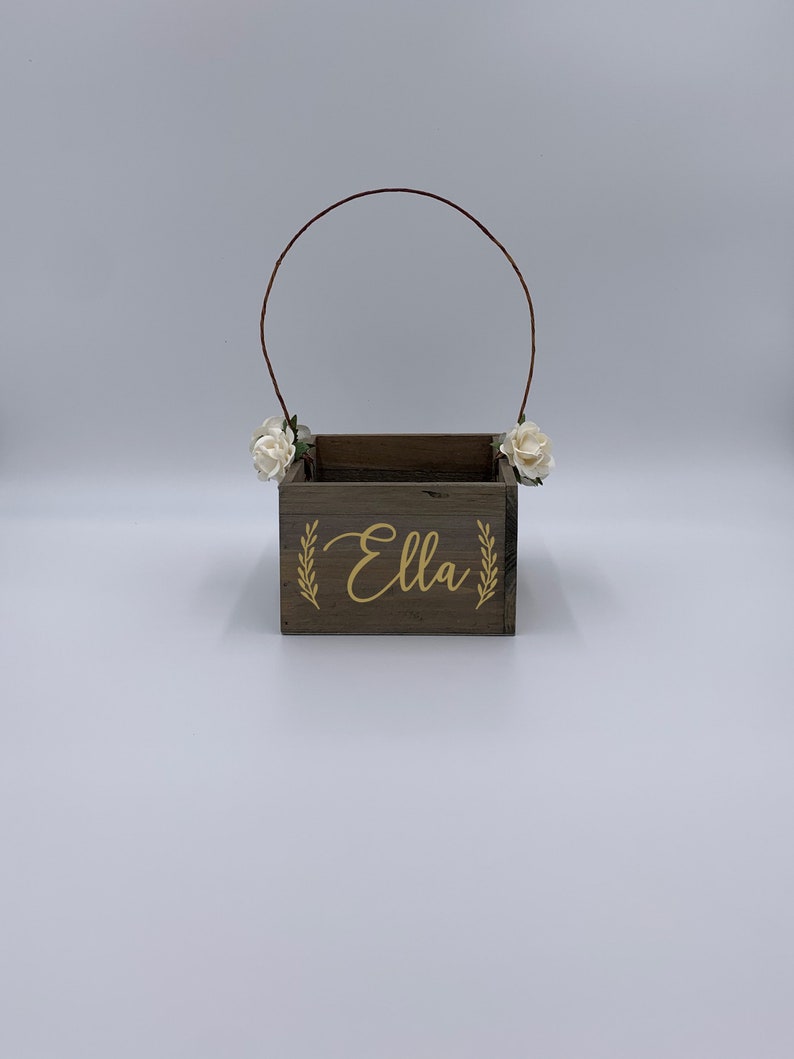 Personalized Name Flower Girl Basket Flower Girl Box | Etsy