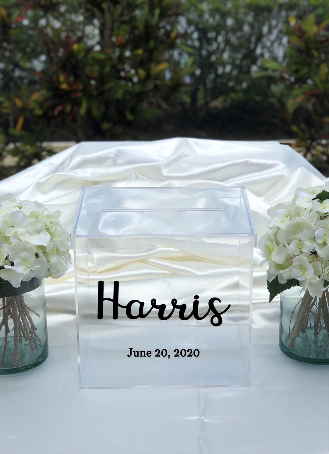 Personalized Wedding Clear Acrylic Card Box - Etsy