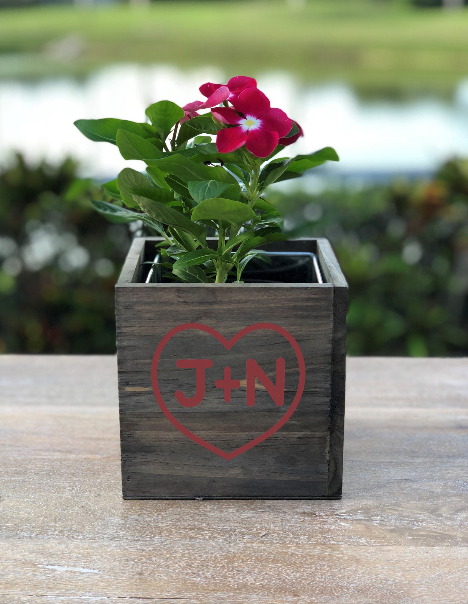 Personalized Initials Wood Planter Box ~ Heart ~ Love ~ Wedding Decor ...