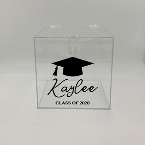 Personalized Graduation Card Box ~ Clear Acrylic ~ Class of 2020 ...