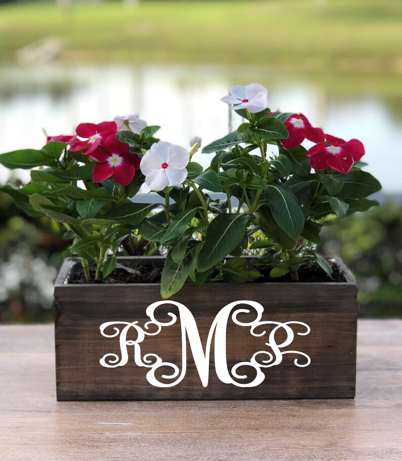 Personalized Wood Planter Box Monogram Initials Wedding - Etsy
