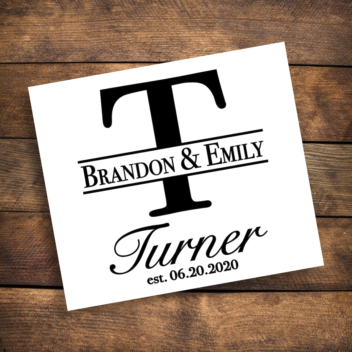 Personalized Initial and Last Name Decal Choose Size & Color - Etsy