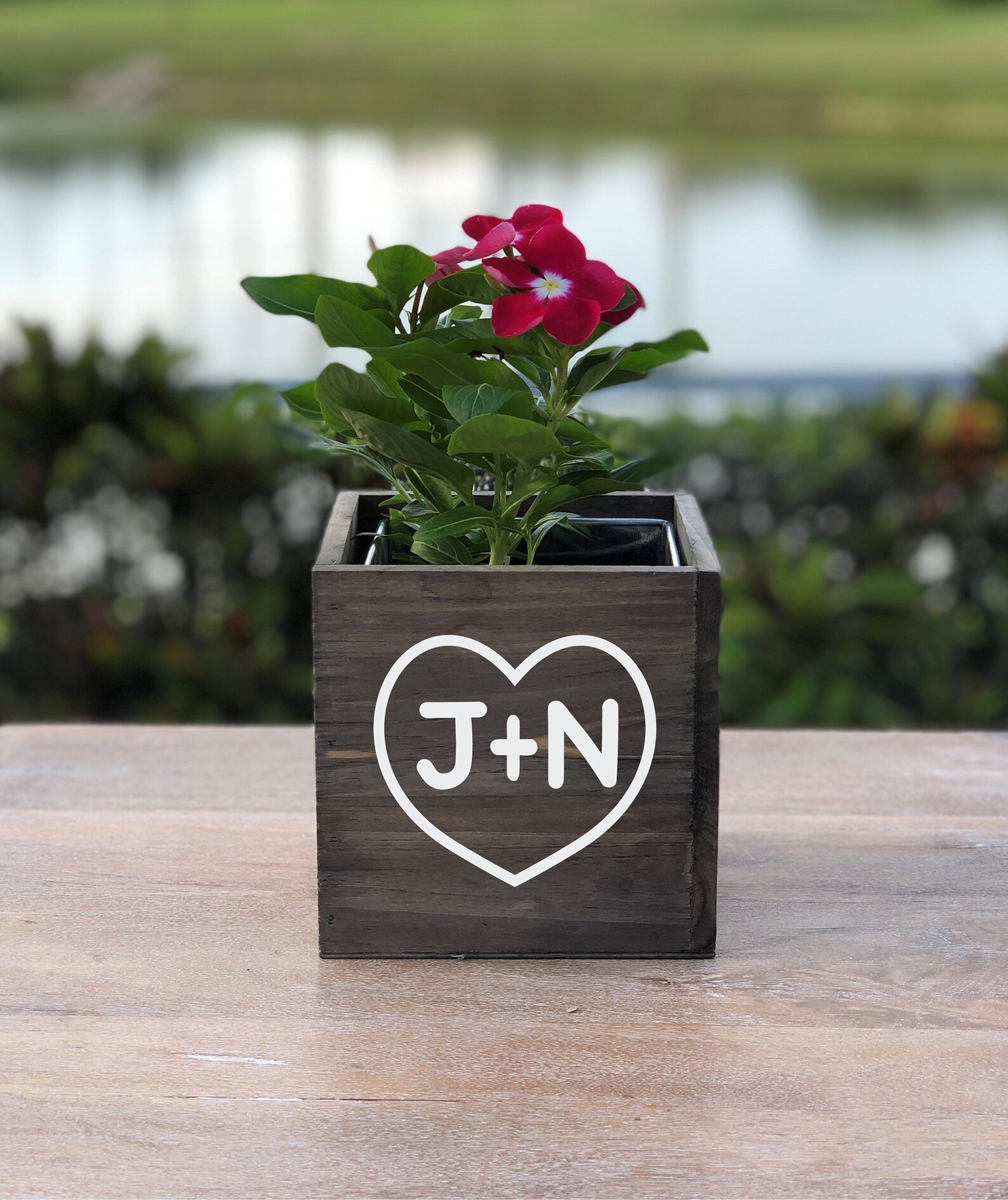 Personalized Initials Wood Planter Box ~ Heart ~ Love ~ Wedding Decor ...