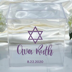 Personalized Baptism Clear Acrylic Card Box ~ Christening Card Box ...