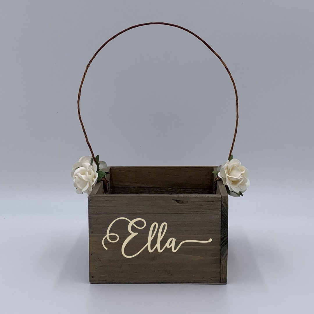 Personalized Name Flower Girl Basket ~ Flower Girl Box ~ Choose Your ...