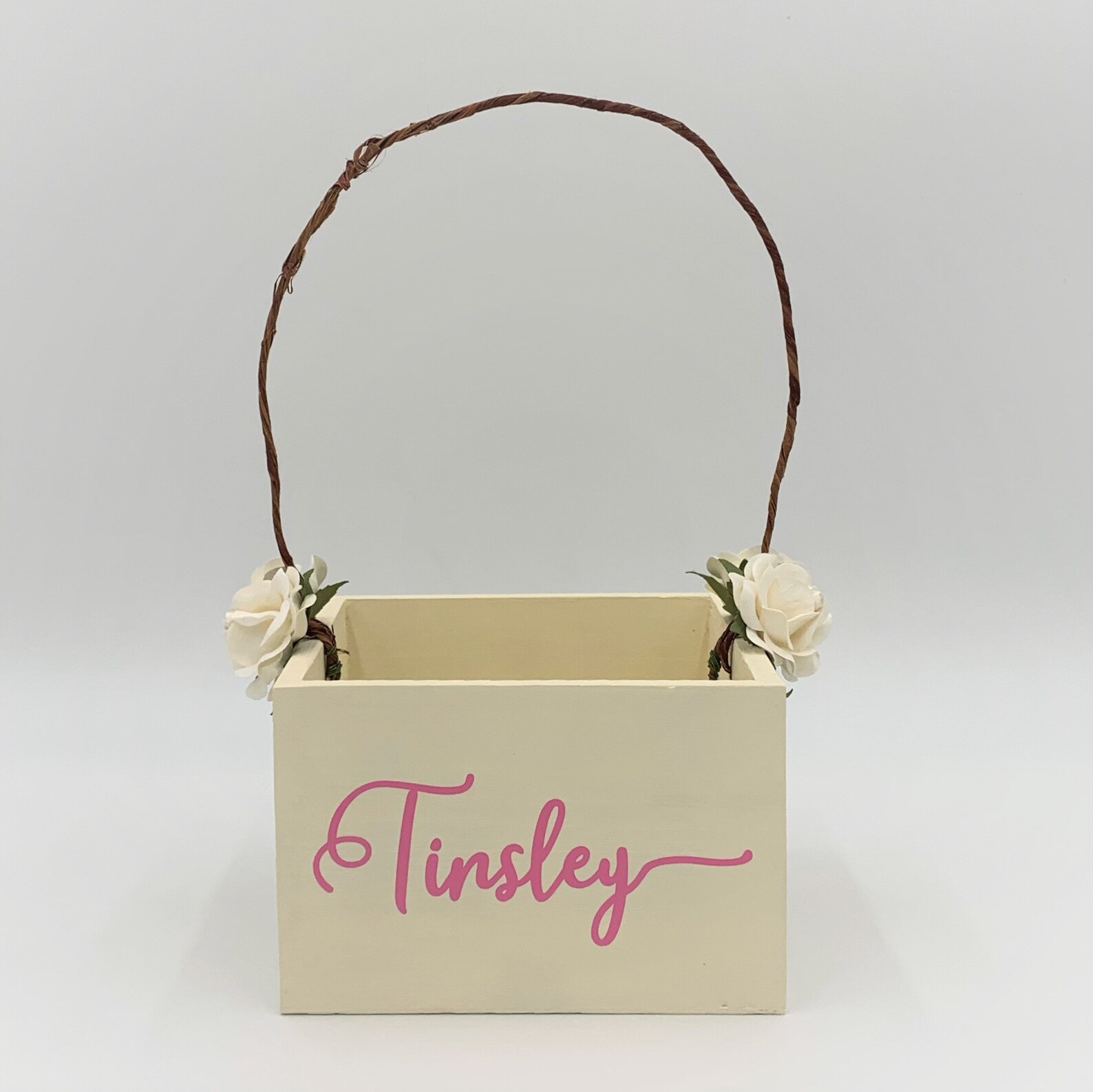 Personalized Name Flower Girl Basket Flower Girl Box | Etsy