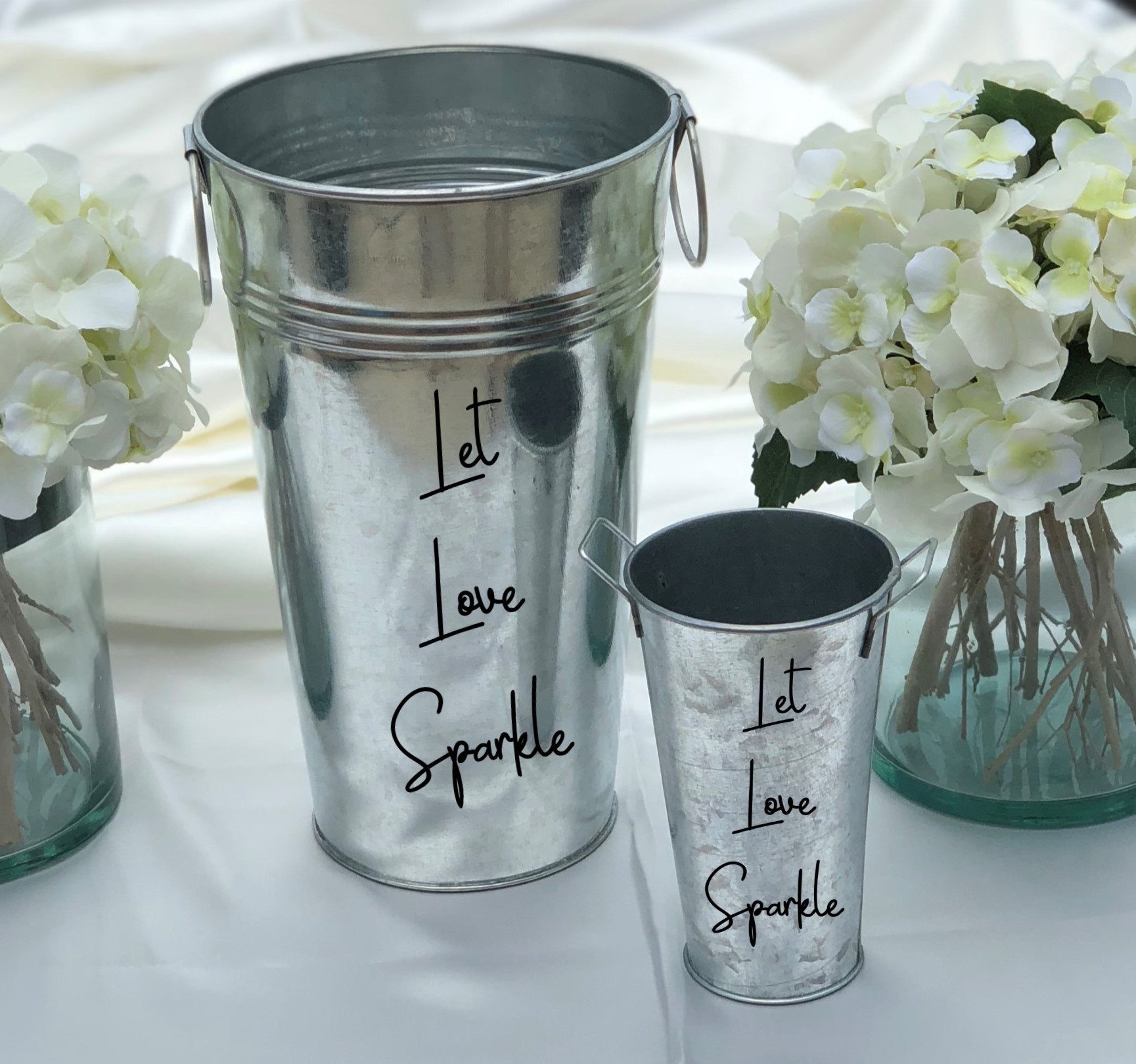 Sparklers Holder Tin Pail ~ Let Love Sparkle ~ Wedding Decor ...