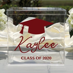 Personalized Graduation Card Box ~ Clear Acrylic ~ Class of 2020 ...