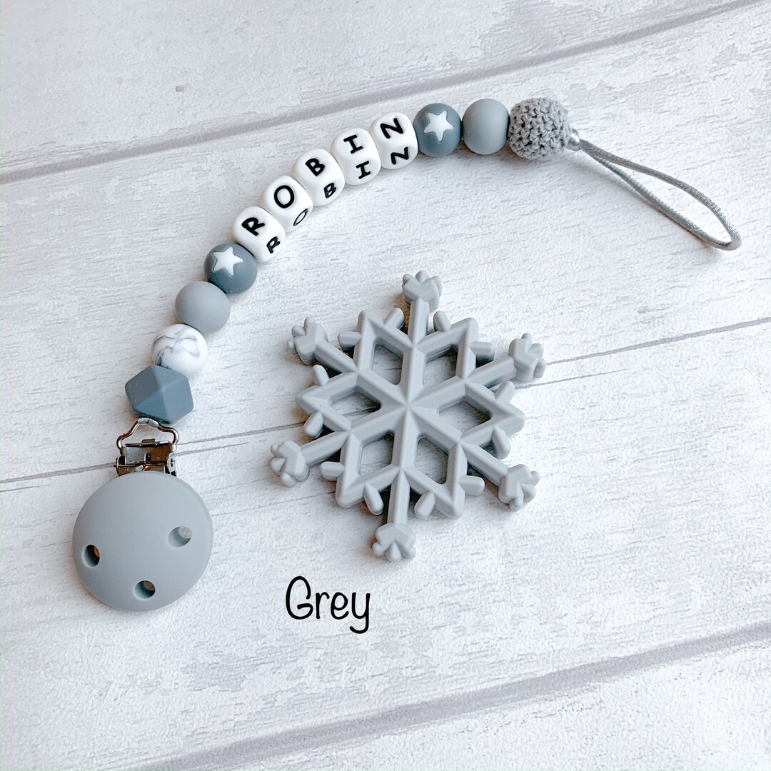 Personalised Gift Setpersonalized Pacifier Clipsnowflake Sensory Toy ...