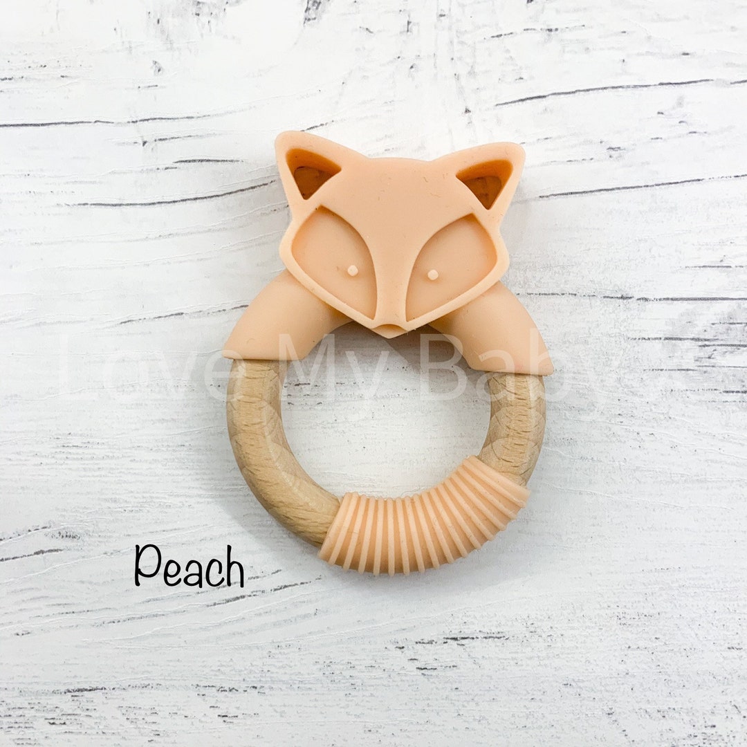 Baby Safe Fox Silicone Teether| Ring Teether| PERSONALIZED Teething Toy ...