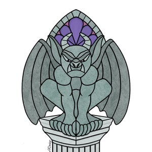 Gargoyle Stained Glass Pattern, Digital Download Gargoyle Pattern for ...