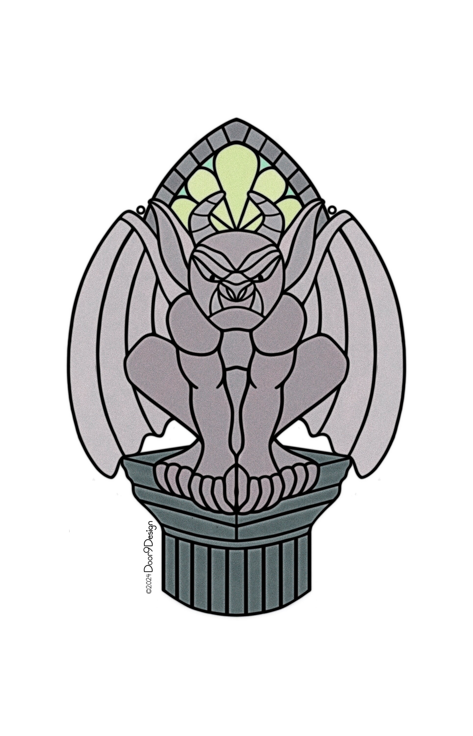 Gargoyle Stained Glass Pattern, Digital Download Gargoyle Pattern for ...