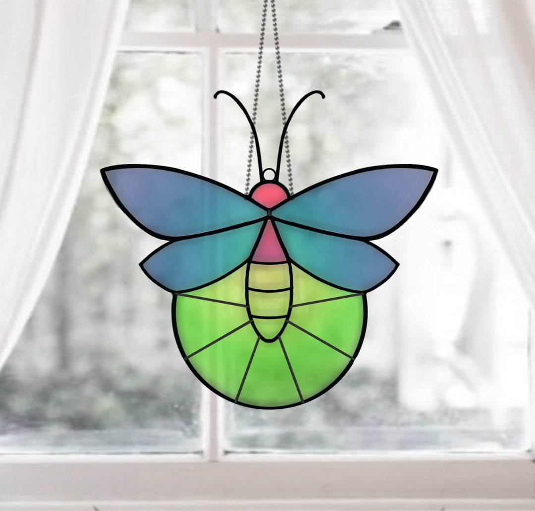 Pattern- Firefly Stained Glass Pattern - Etsy