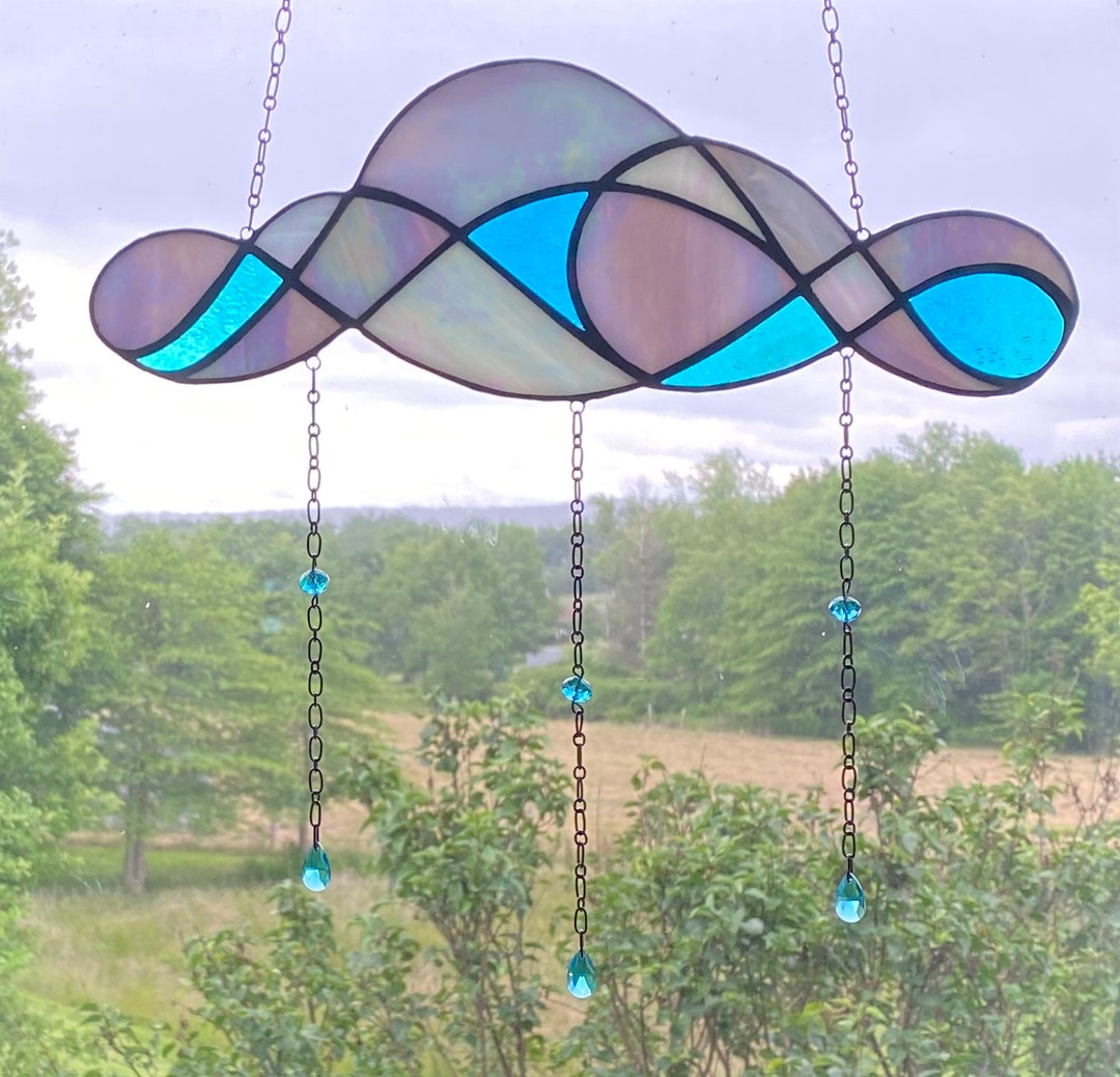 Pattern Stained Glass Cloud Mobile, Continuous Line Cloud - Etsy