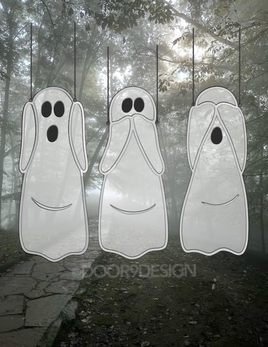 Stained Glass Ghost Pattern: Halloween Suncatcher DIY (digital Download ...